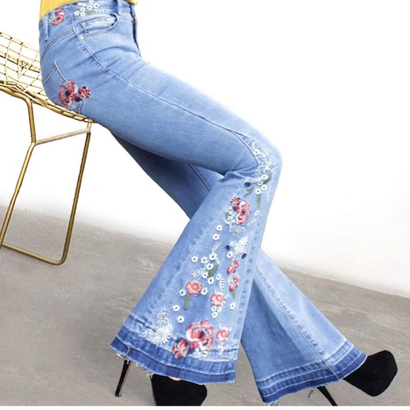 Jeans | Nwt High Rise Embroidered Bell Bottoms | Poshmark